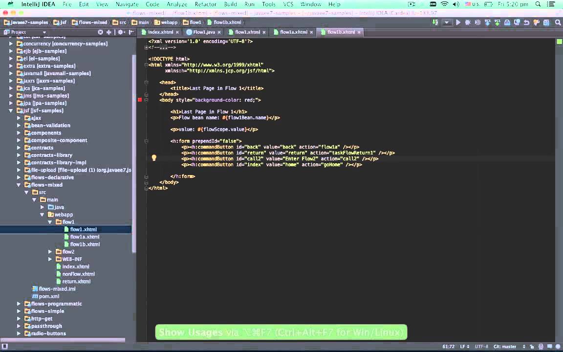 Java EE 7 and JSF 2 2 Flows in IntelliJ IDEA 13