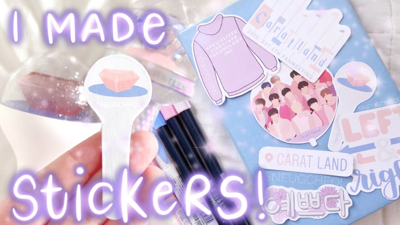 How I Made K-Pop Inspired Stickers | Seventeen Carat Land 2020