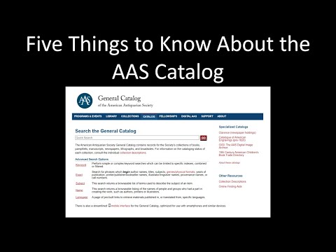 Five Things to Know About the AAS Catalog