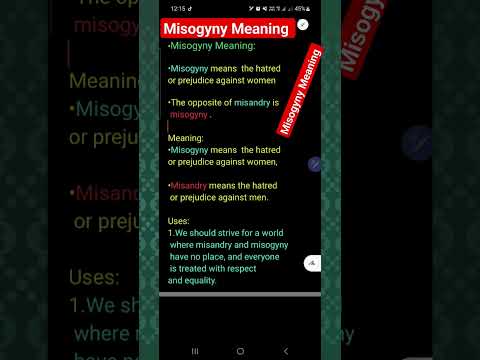 Misogyny Meaning