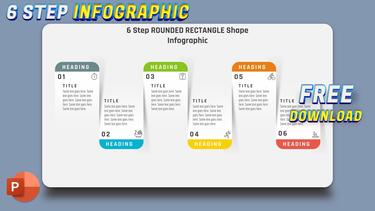 58.PowerPoint Tutorial  6 Step Infographic presentation | #shadow