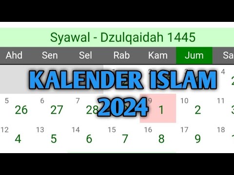 Kalender Islam ( Hijriyah ) Tahun 2024 M