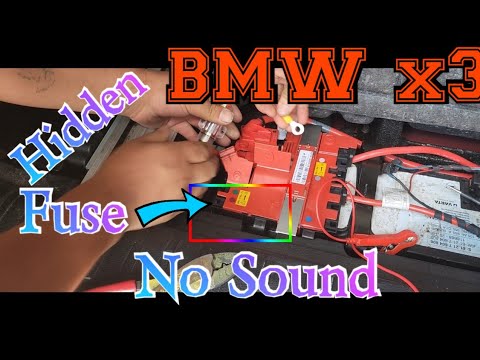 2013 BMW X3 No sound, no audio fix repair Amplifier location and fusebox location