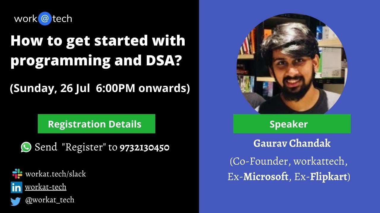 How to get started with programming and DSA? | Gaurav Chandak | workat.tech