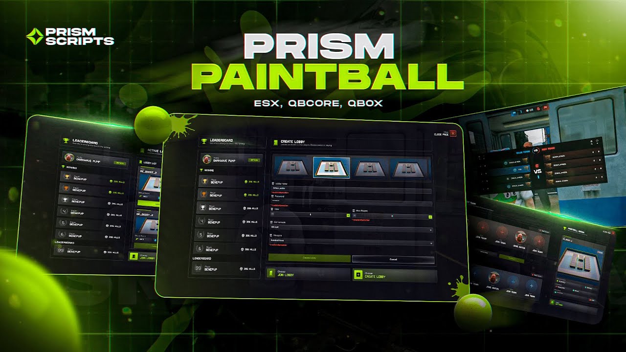 FiveM Advanced Paintball Script | 4 Custom Maps | [ESX, QBOX, QBCORE] | Prism Scripts