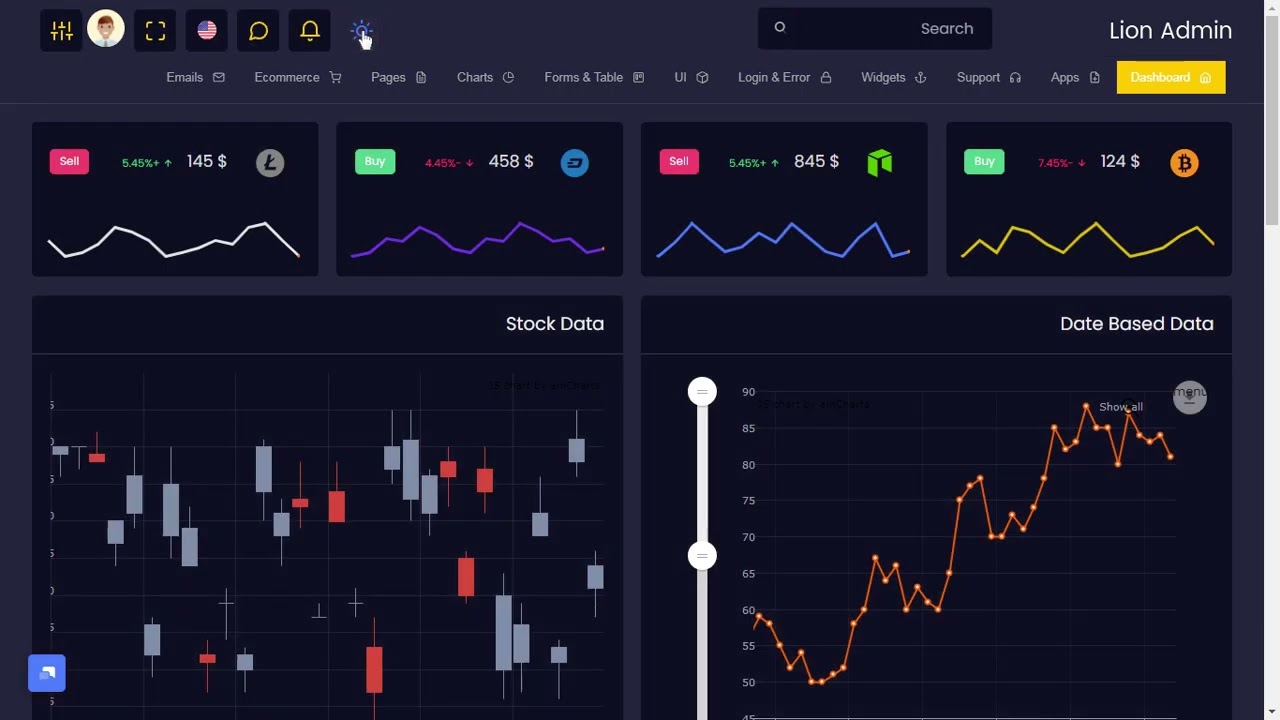Bootstrap 5 Admin Web App Template Dashboard with Horizontal RTL Light Theme