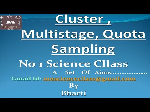 Cluster Sampling|Multistage Sampling|Quota Sampling|Cluster Sampling in Hindi||ISS Exam|