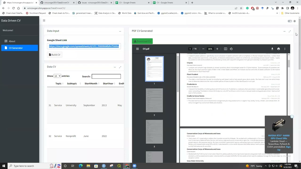How to Create a Data Driven CV and Automate Creating a Professional PDF