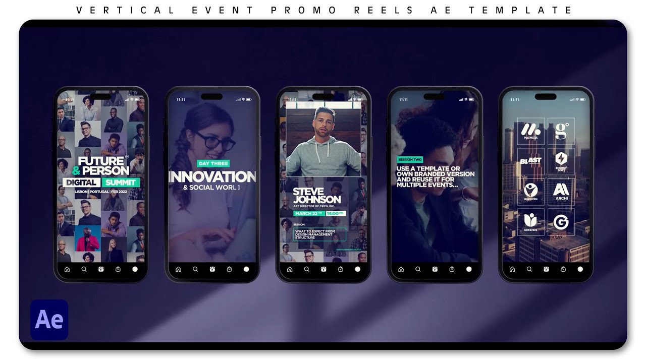 Vertical Event Promo Reels - After Effects Template | Free Download | Templates for Creators