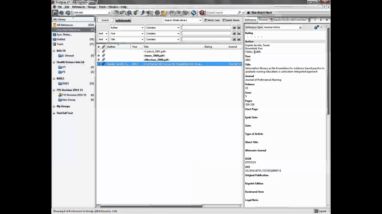 Importing PDFs into EndNote from your computer