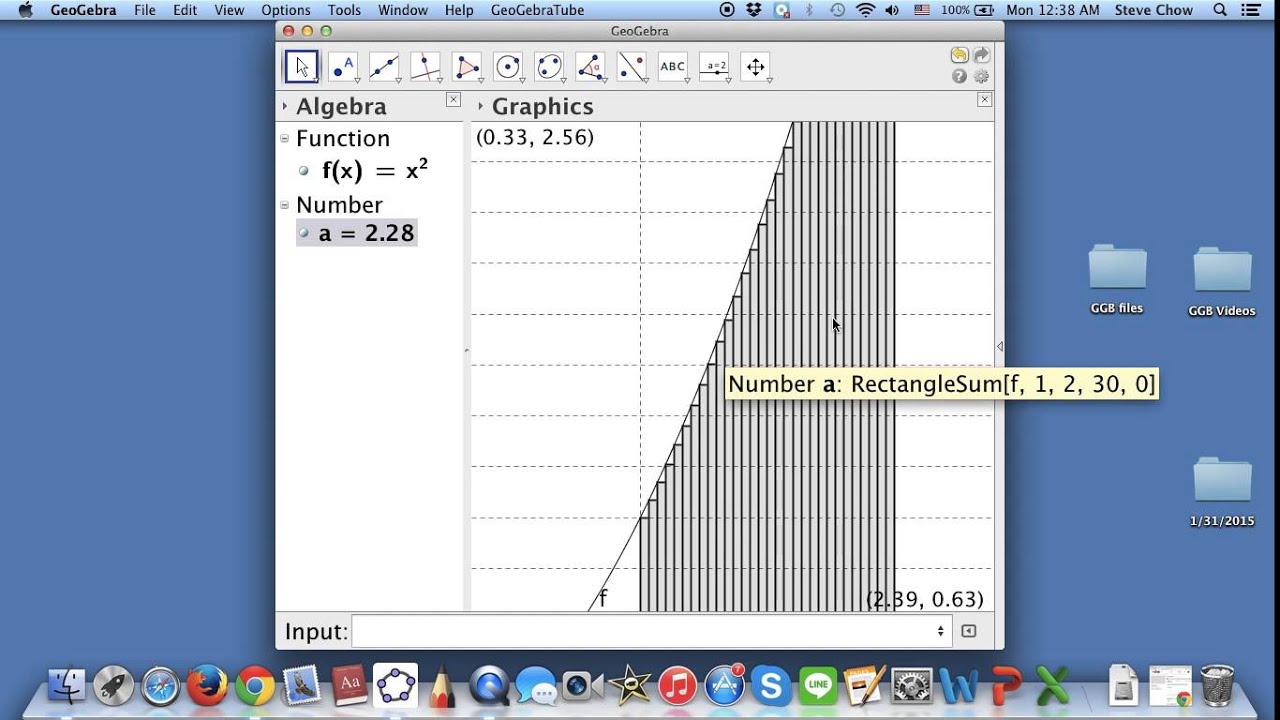 RectangleSum on GeoGebra