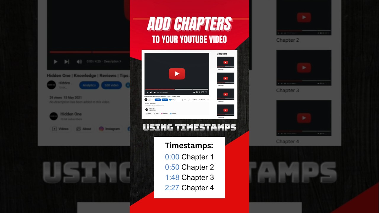How to Add Chapters to YouTube Video #AddChapters #YouTubeChapters #TimeStamps