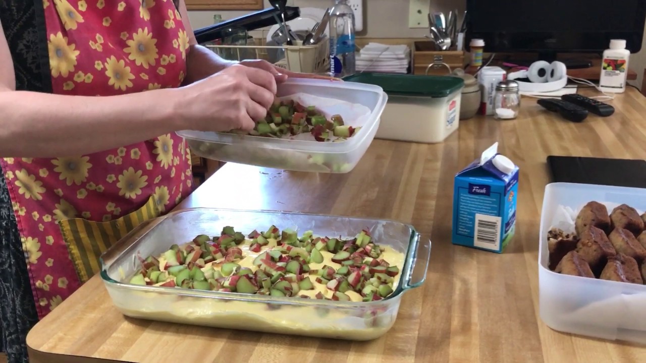 Paola Jo's Rhubarb Upside Down Cream Cake Recipe