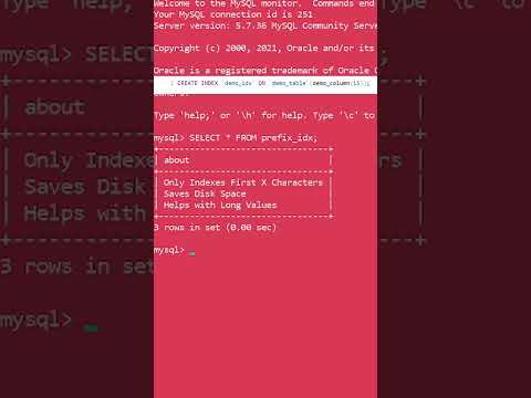 SQL: Prefix Indexes Explained