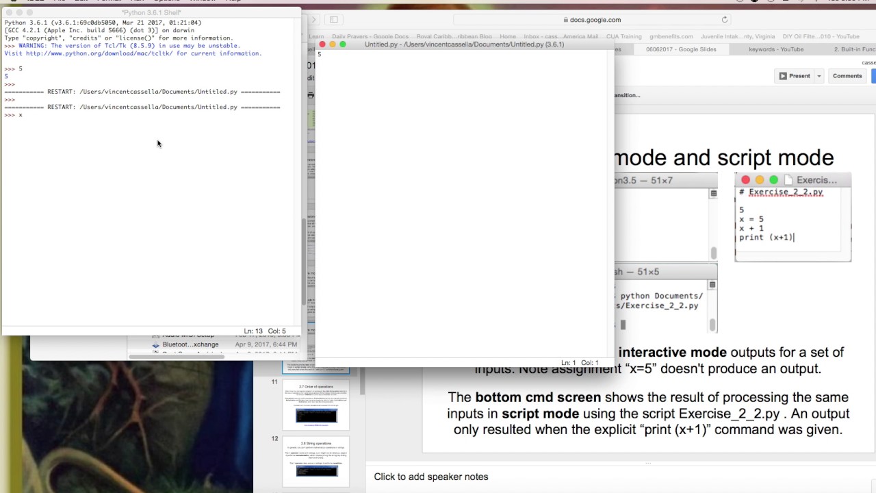 Interactive vs Script Mode