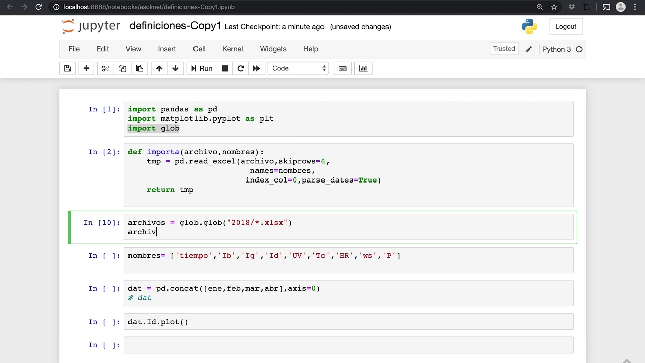 Usar glob para importar muchos archivos y hacer una lista de dataframes