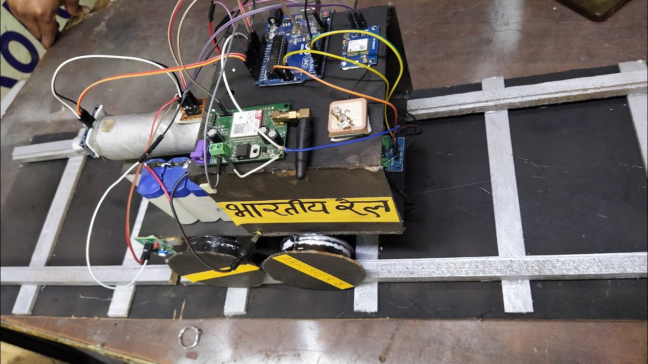 Train track crack detection and accident avoidance system using gsm module