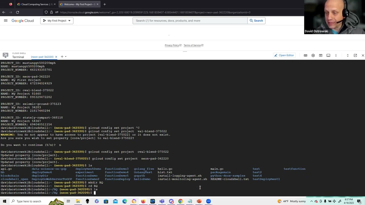 Google Cloud Big Query Demo  - Data ingest and query
