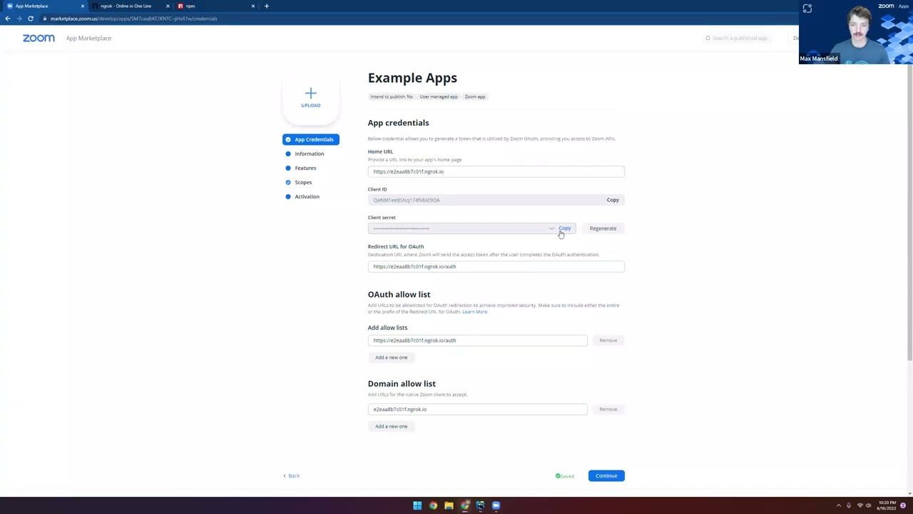 How To Configure the Basic Zoom App Sample
