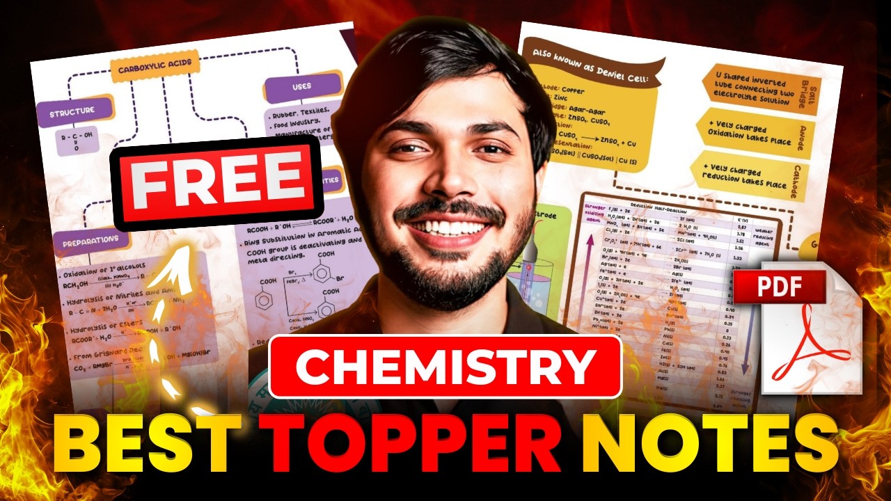 Chemistry in 10 Pages FREE Notes & Reactions, Formula Sheet Class 12🔥 CBSE 2025-26 Score 70/70 🚀