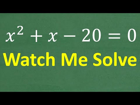Watch me solve a x squared + x – 20 = 0 step-by-step…