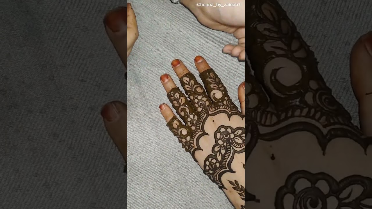 Easy and beautiful back hand henna design 💚#henna_by_zainab7#hennaartist #ncsmusic #explorepage 
