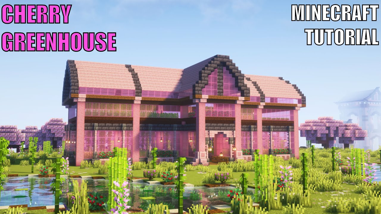 Minecraft: Cherry Blossom Greenhouse - Tutorial