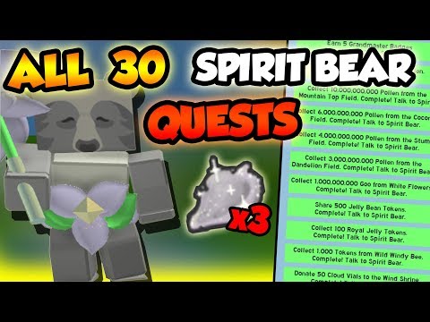 *ALL 30 SPIRIT* BEAR QUESTS DONE!!! 3RD SPIRIT PETAL! | Bee Swarm Simulator