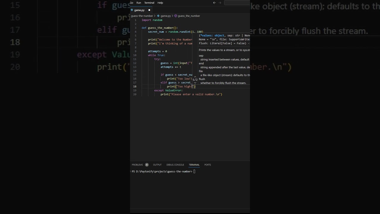 How to create a Number Guessing Game in Python #python #programming #lofi #asmr #viral #code