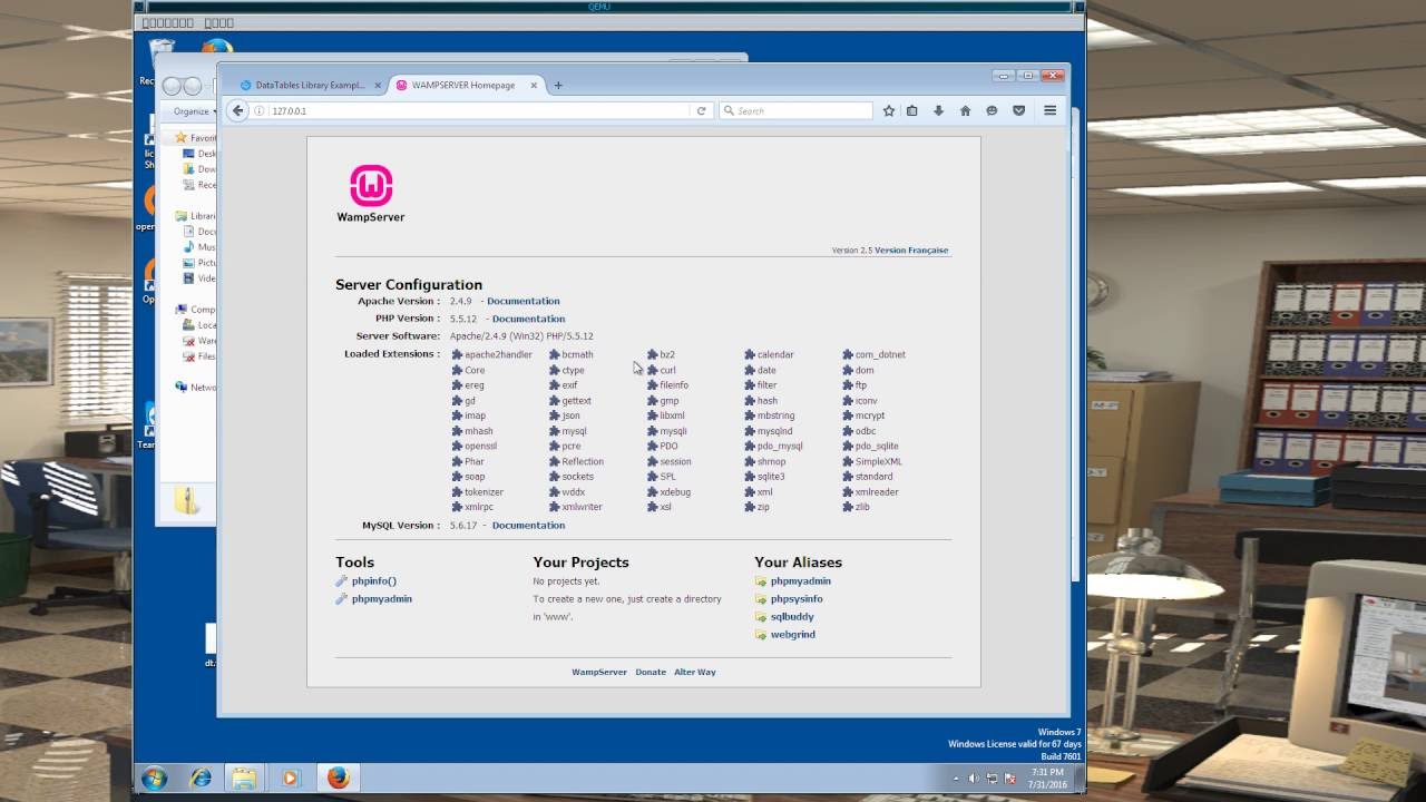 DataTables Library Example Ajax Application in Codeigniter on WAMP
