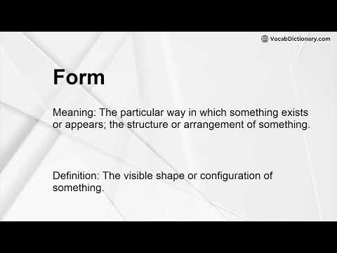 Form Meaning