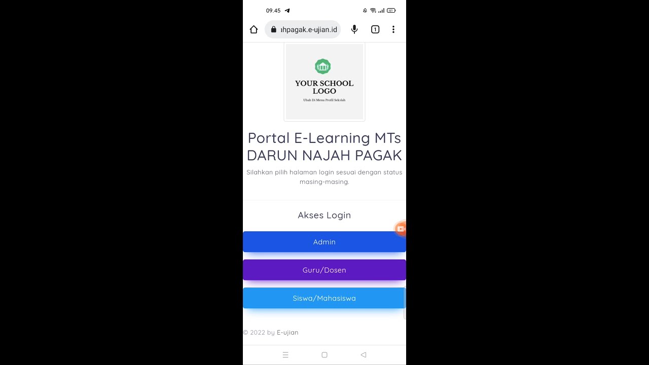 Tutorial Login Siswa e-ujian.id PAT Genap 2021-2022 Berbasis Android
