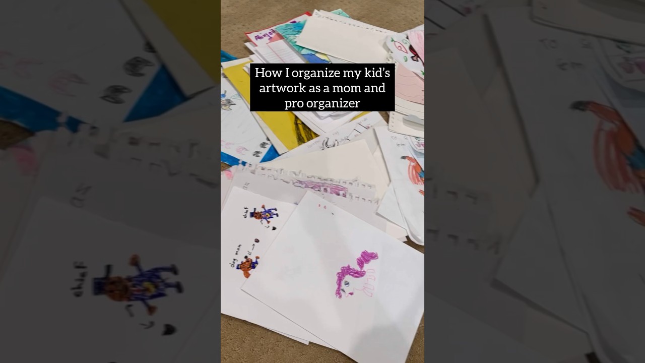 ORGANIZING KIDS ARTWORK 🎨 #kidsartwork #organizedhome #kidsart #keepsake