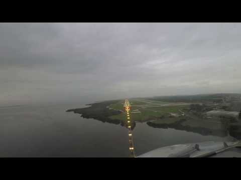 4K UHD COCKPIT VIEW OF LANDING AT RIO DE JANEIRO GALEAO AIRPORT RWY 10
