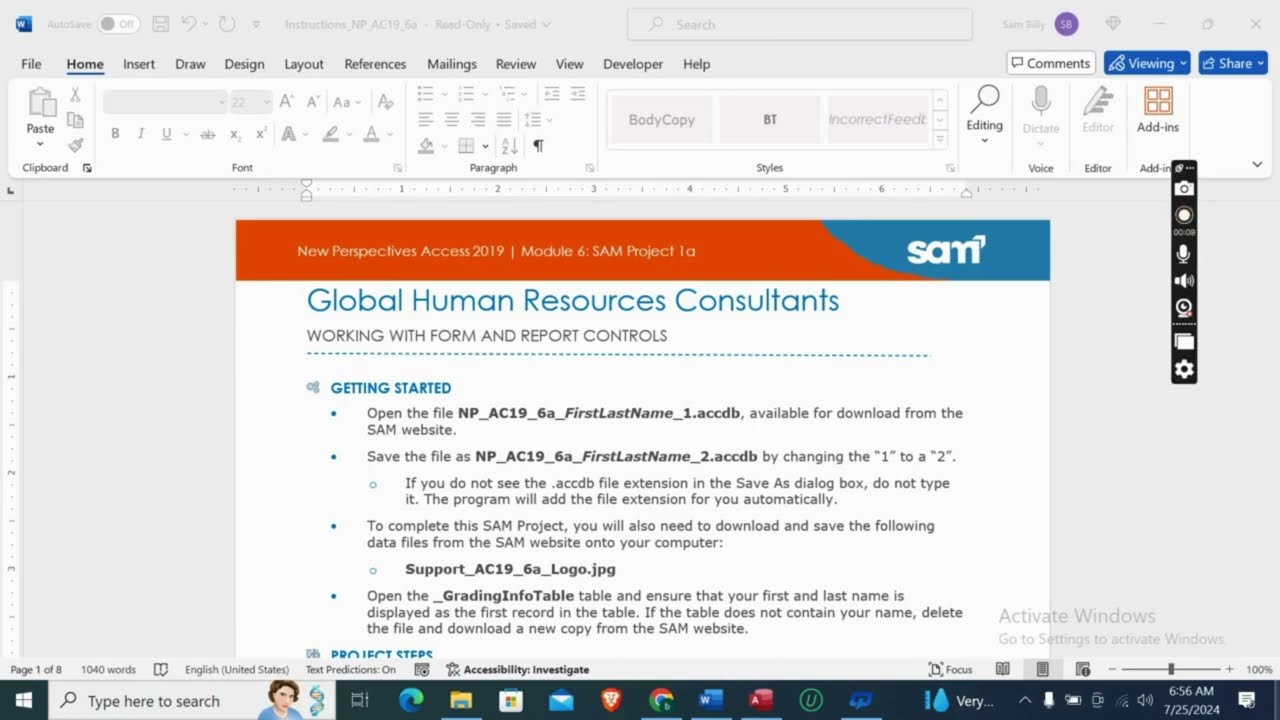 New Perspectives Access 365 | Module 6: SAM Project A Lighthouse Cybersecurity #newperspectives