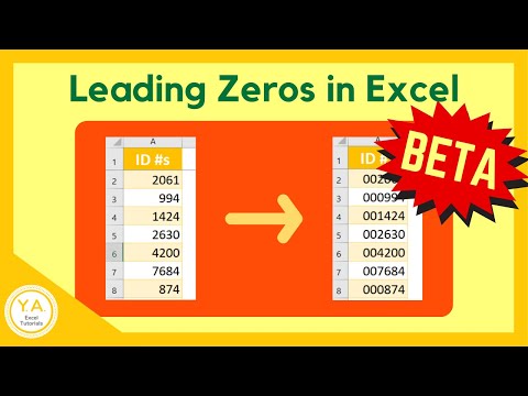 Excel Leading Zeros Setting (Beta) - Tutorial