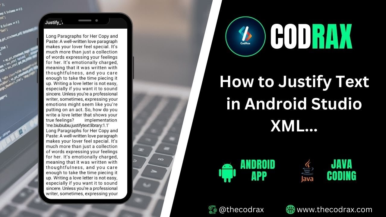 How to Justify Text in Android Studio XML | Source Code | Codrax