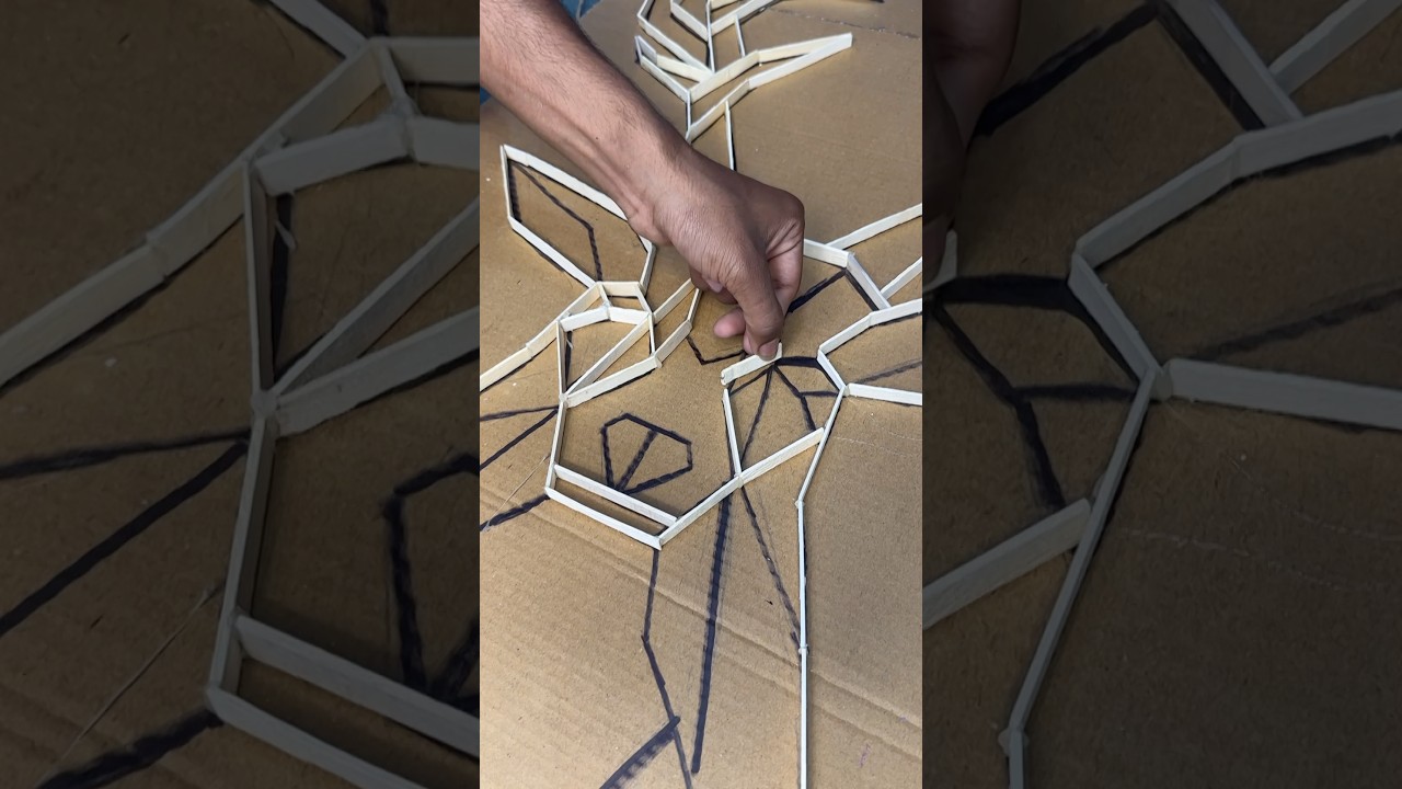 Deer 🦌 shaped wall decor with ice cream sticks #crafts #shorts #ytshorts #make #viral