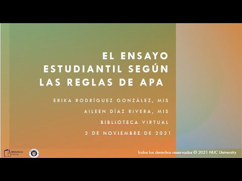 EL ensayo estudiantil según las reglas de APA (2 de noviembre de 2021)