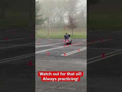 Dropping your motorcycle while practicing slow speed maneuvers is par for the course!