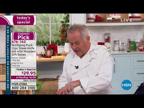 Wolfgang Puck 12piece Steak Knife Set with Wooden Gift B...