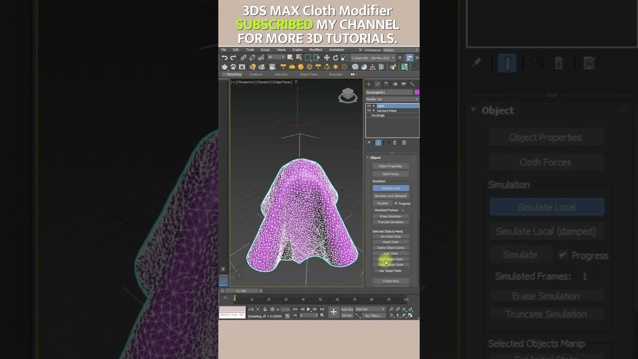 3DS Max cloth modifiers Tutorials | Beginner Tutorial.