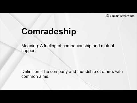 Comradeship Meaning