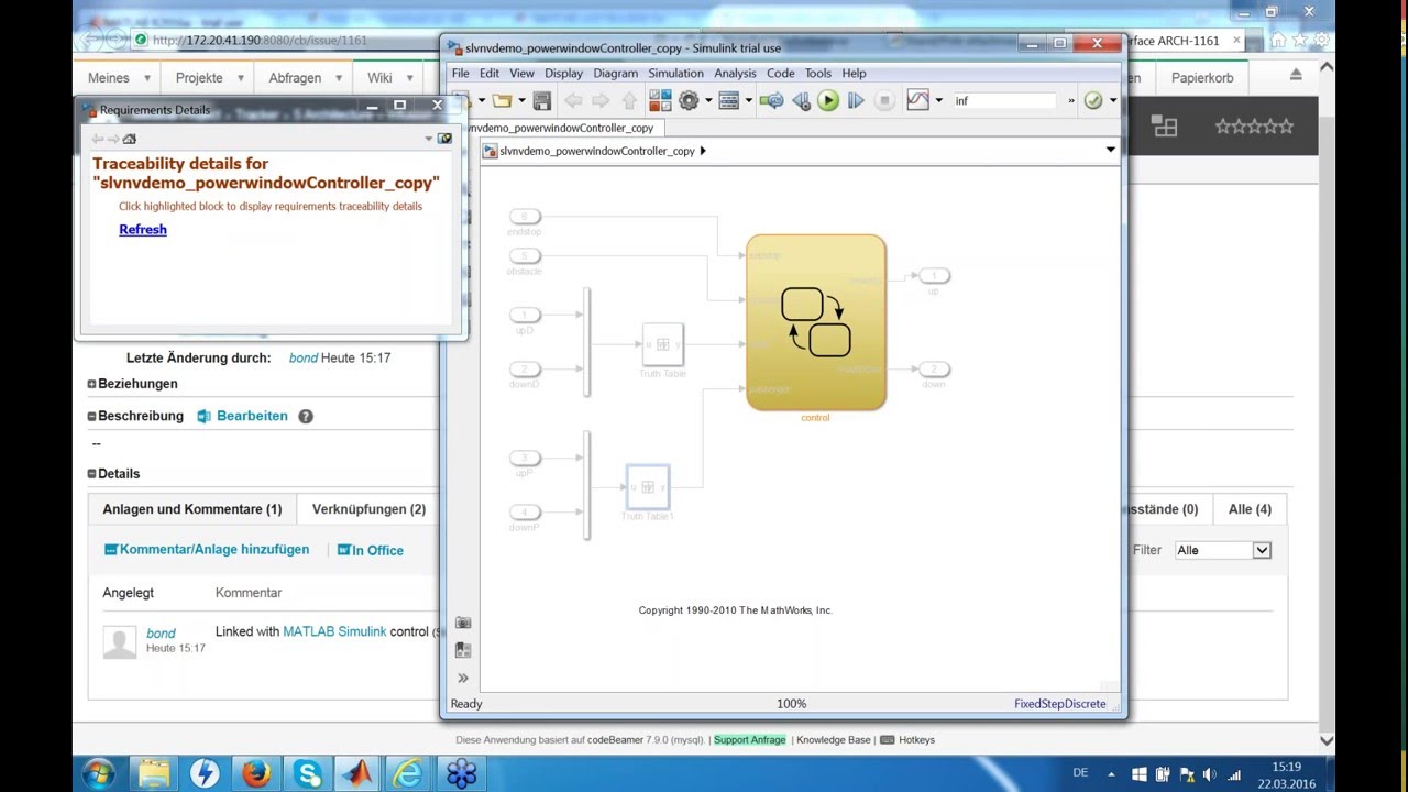 codeBeamer MATLAB Simulink RMI Add-On
