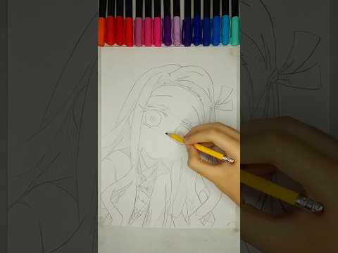 How to draw Nezuko~chan face πβ¨ | from Demon Slayer #art #kimetsunoyaiba #nezukokamado
