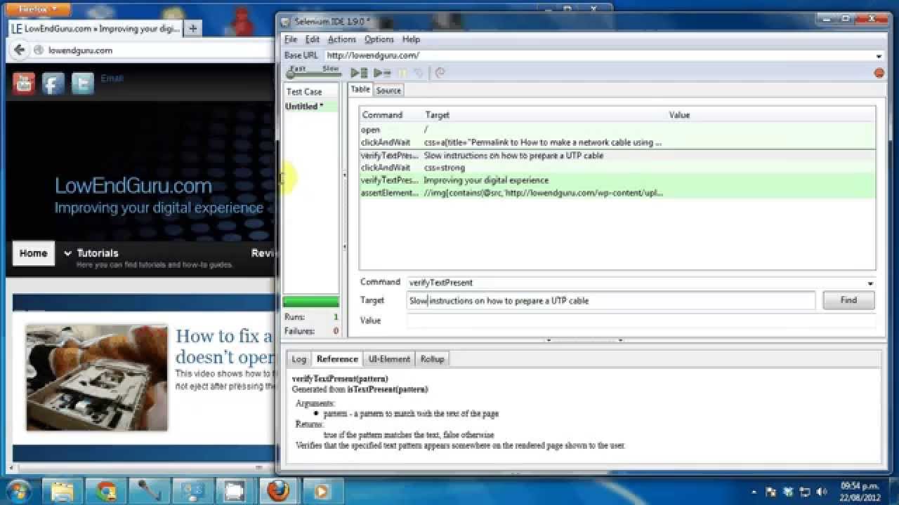 Selenium IDE Tutorial - Basic