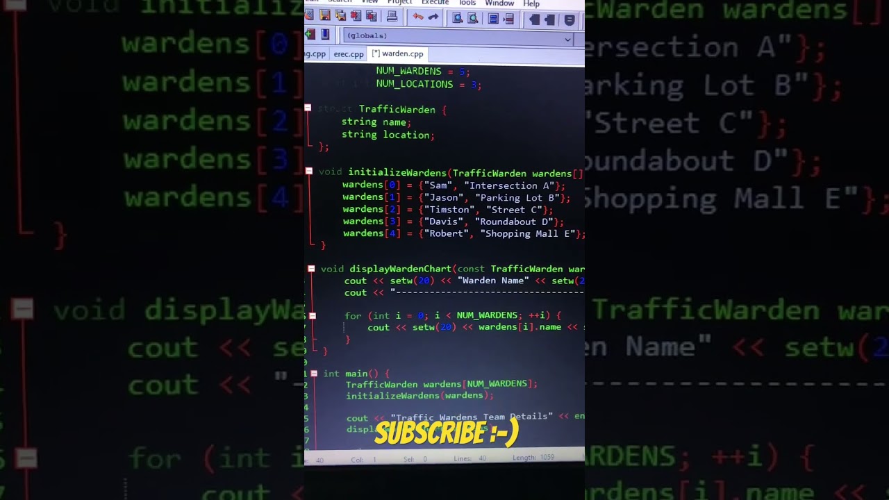 wardens info IDE dev c++ #cppprogramming