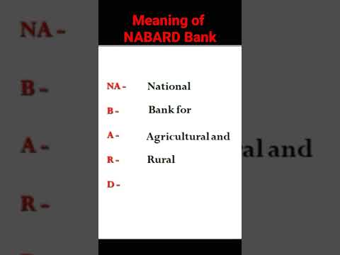Meaning of NABARD Bank #gk #shorts #fullform