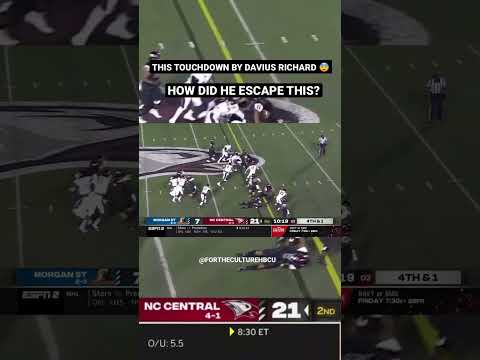 NCCU QB SCORED A TD ON THIS INSANE RUN! π¨π₯