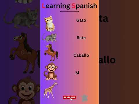 Animals names in Spanish #spanish #youtubeshorts #shorts #ytshorts